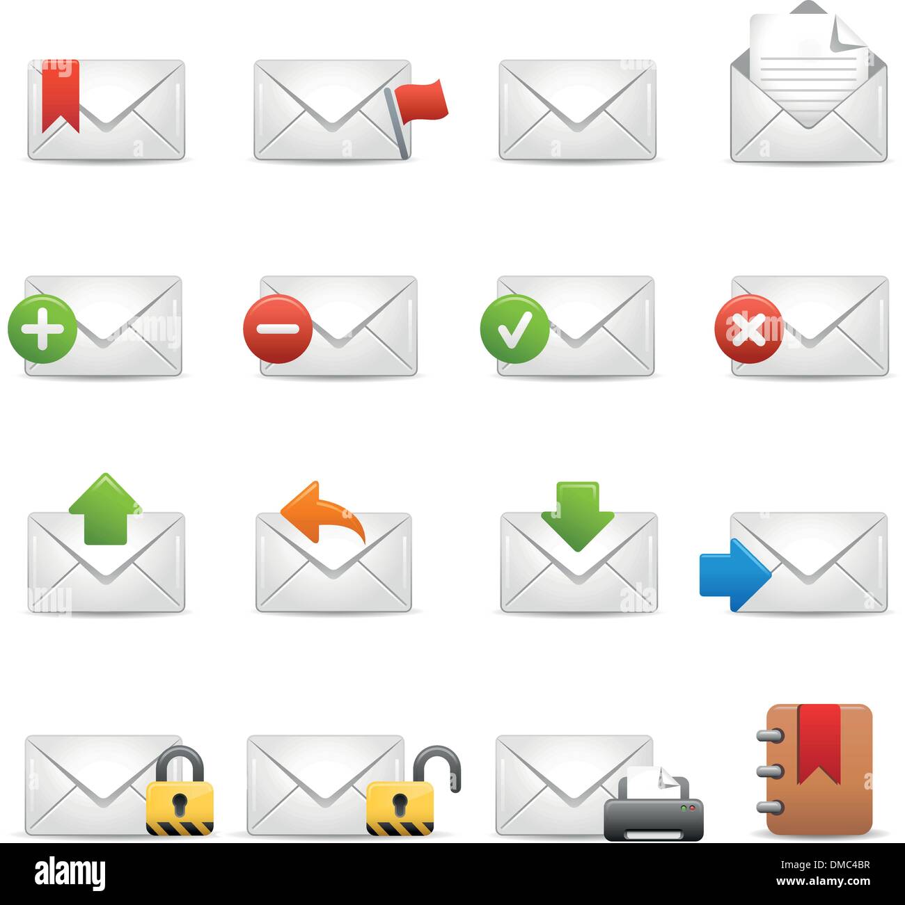 e-mail Icons - Set 2 of 3 // Soft Series Stock Vector Image & Art - Alamy