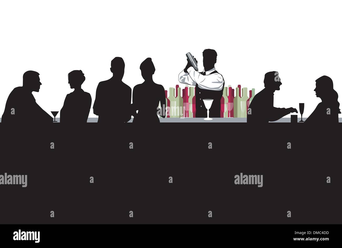 Cocktail bar with bartender Stock Vector Image & Art - Alamy
