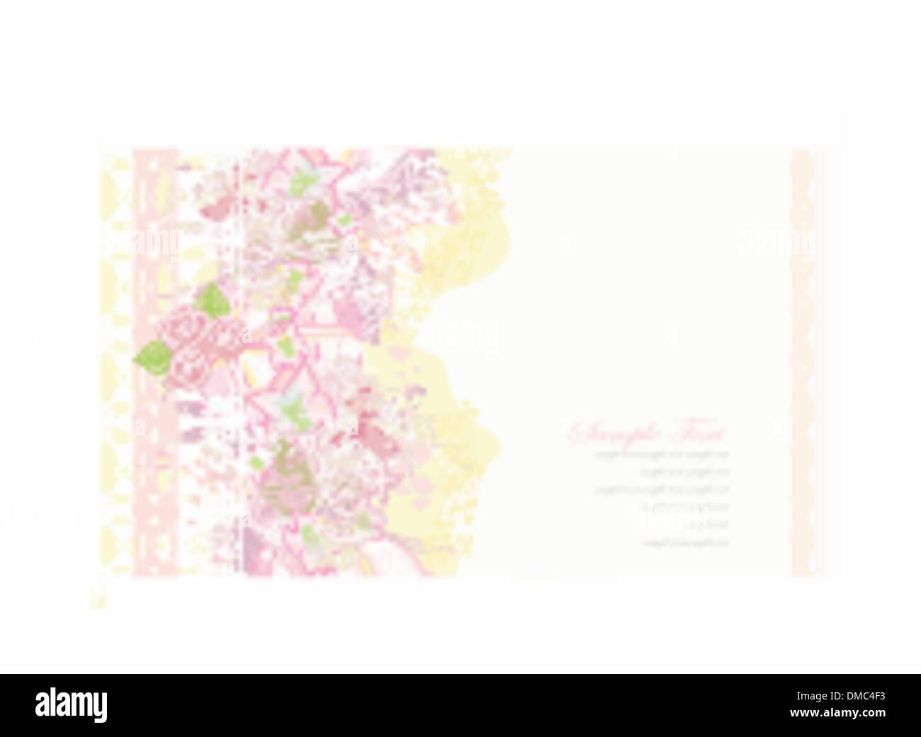 Pink floral invitation card Cut Out Stock Images & Pictures - Alamy