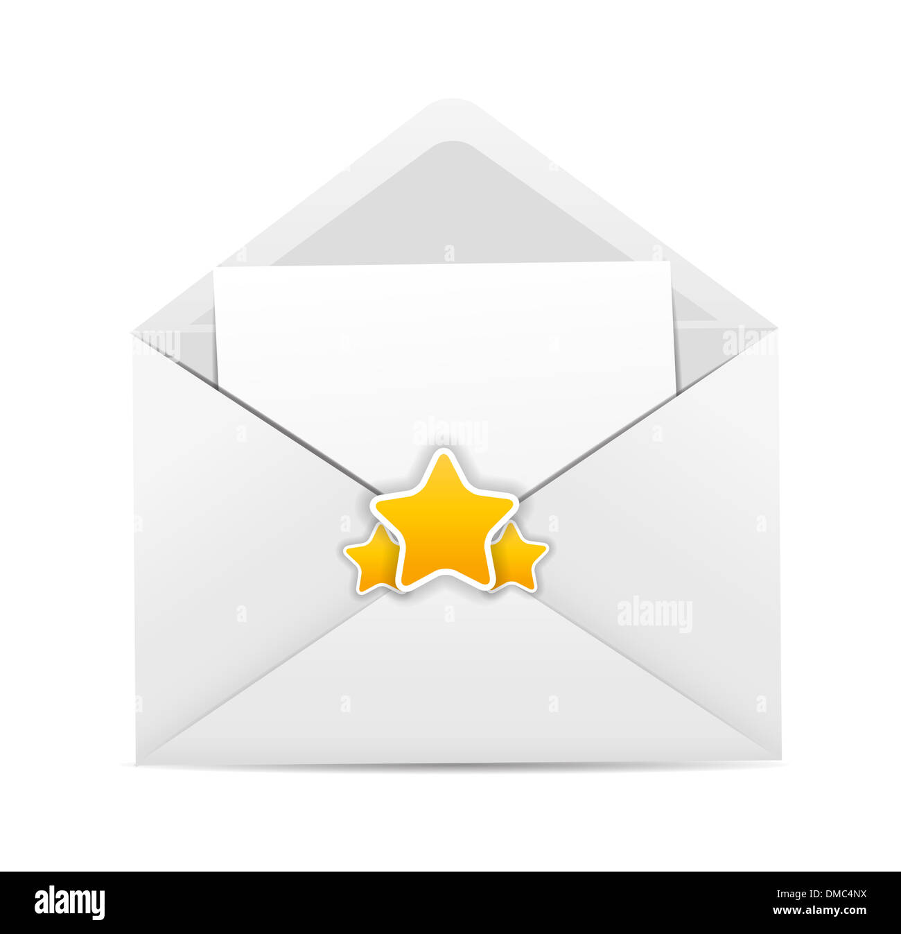 White Envelope Icon with Star Vector Illustration Stock Photo - Alamy