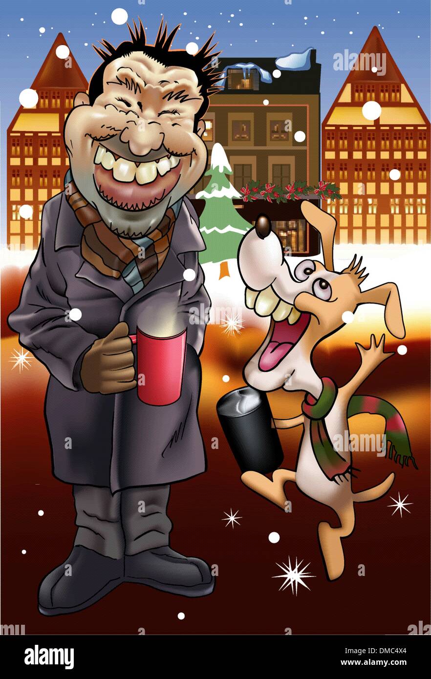 Singing illustration christmas Stock Vector Images - Alamy