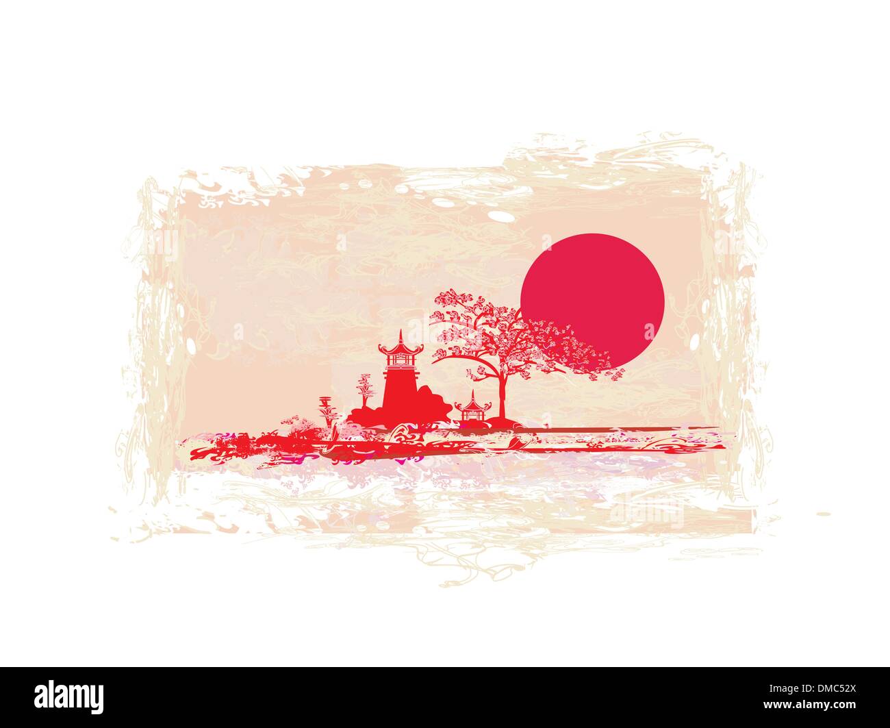 old paper with Asian Landscape Stock Vector Image & Art - Alamy