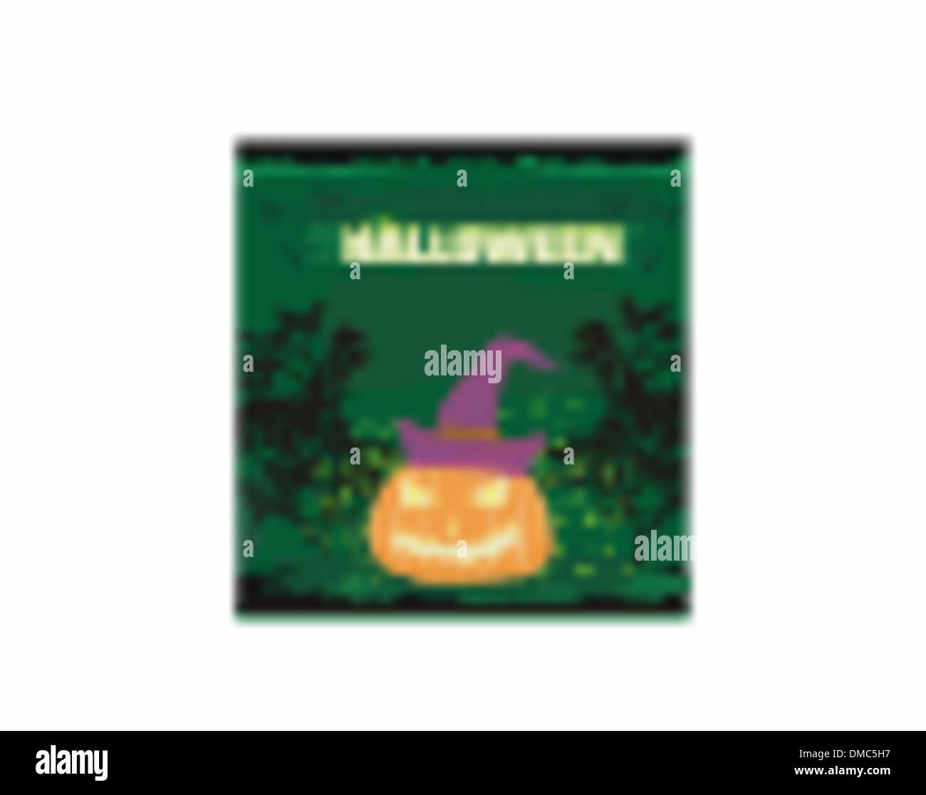 broken halloween pumpkin on grunge green background vector illustration ...