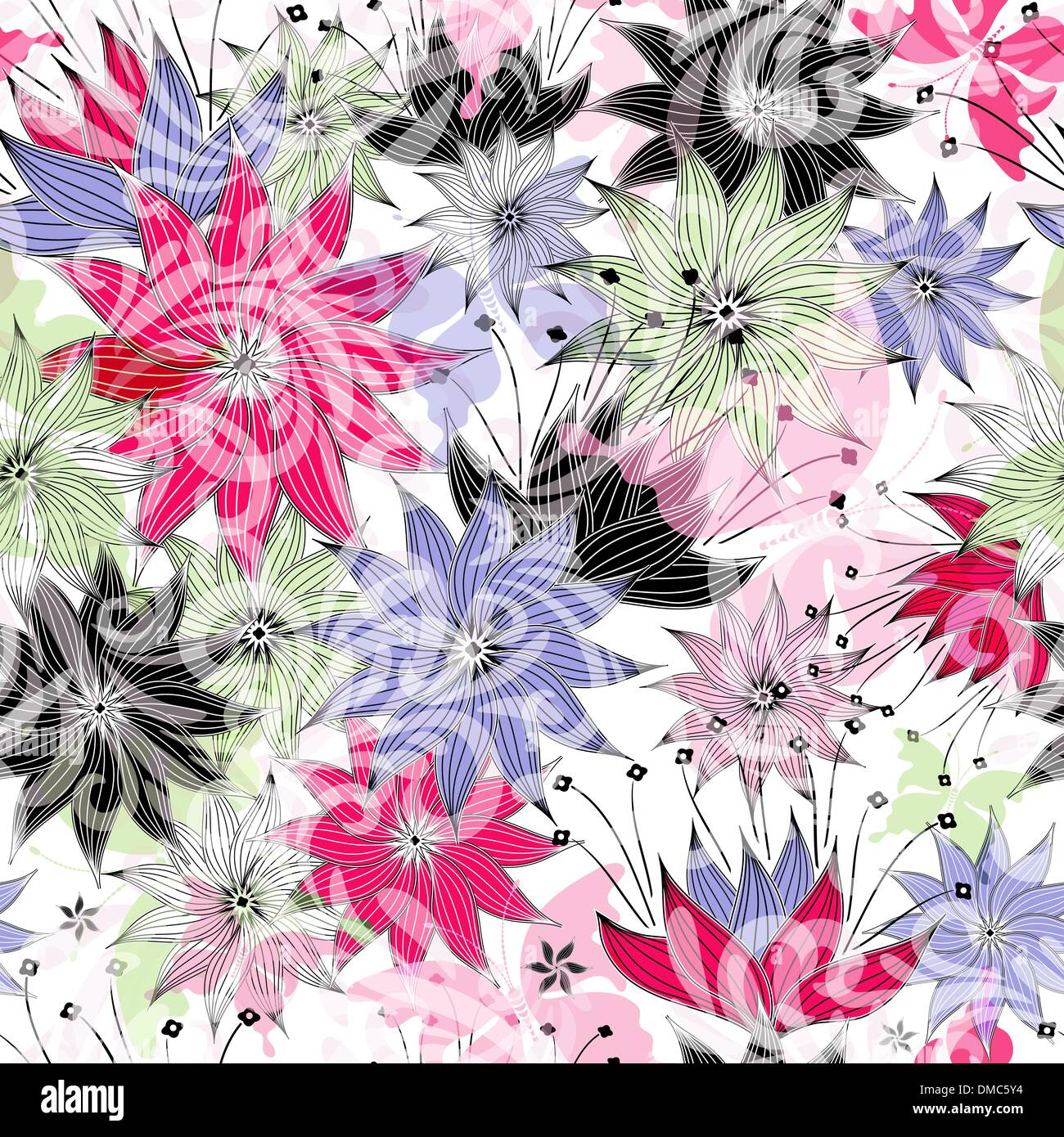 Floral mosaic red white Stock Vector Images - Alamy