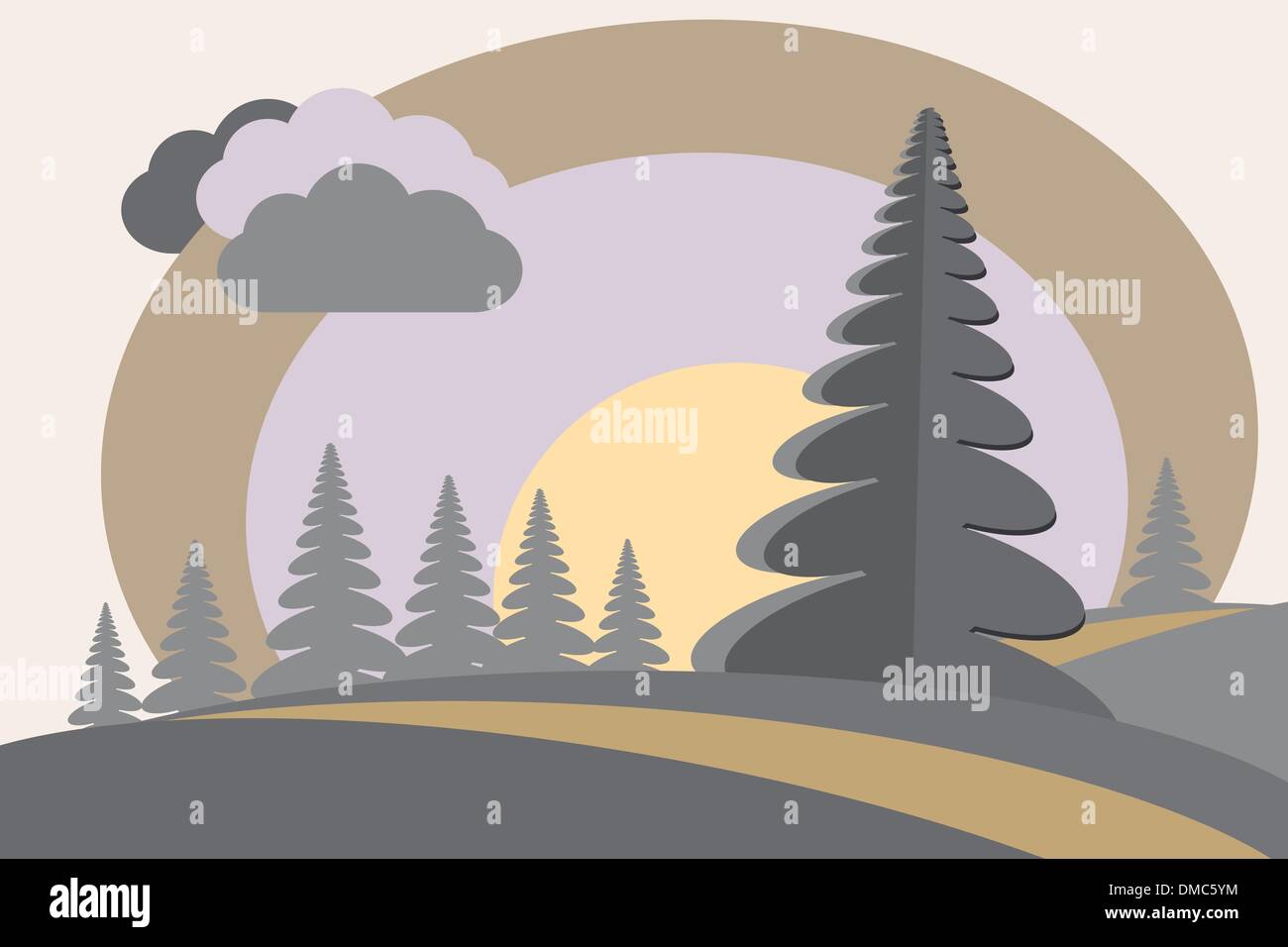 Hills sun Stock Vector Images - Alamy
