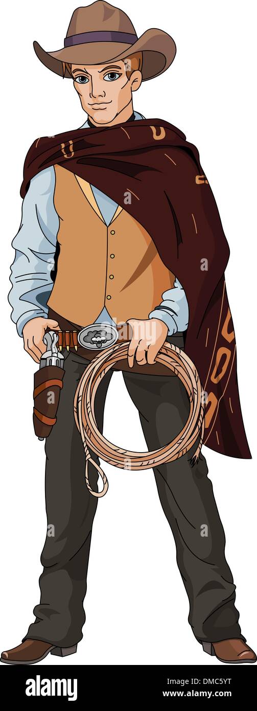 Cowboy with rope Stock Vector Images - Alamy