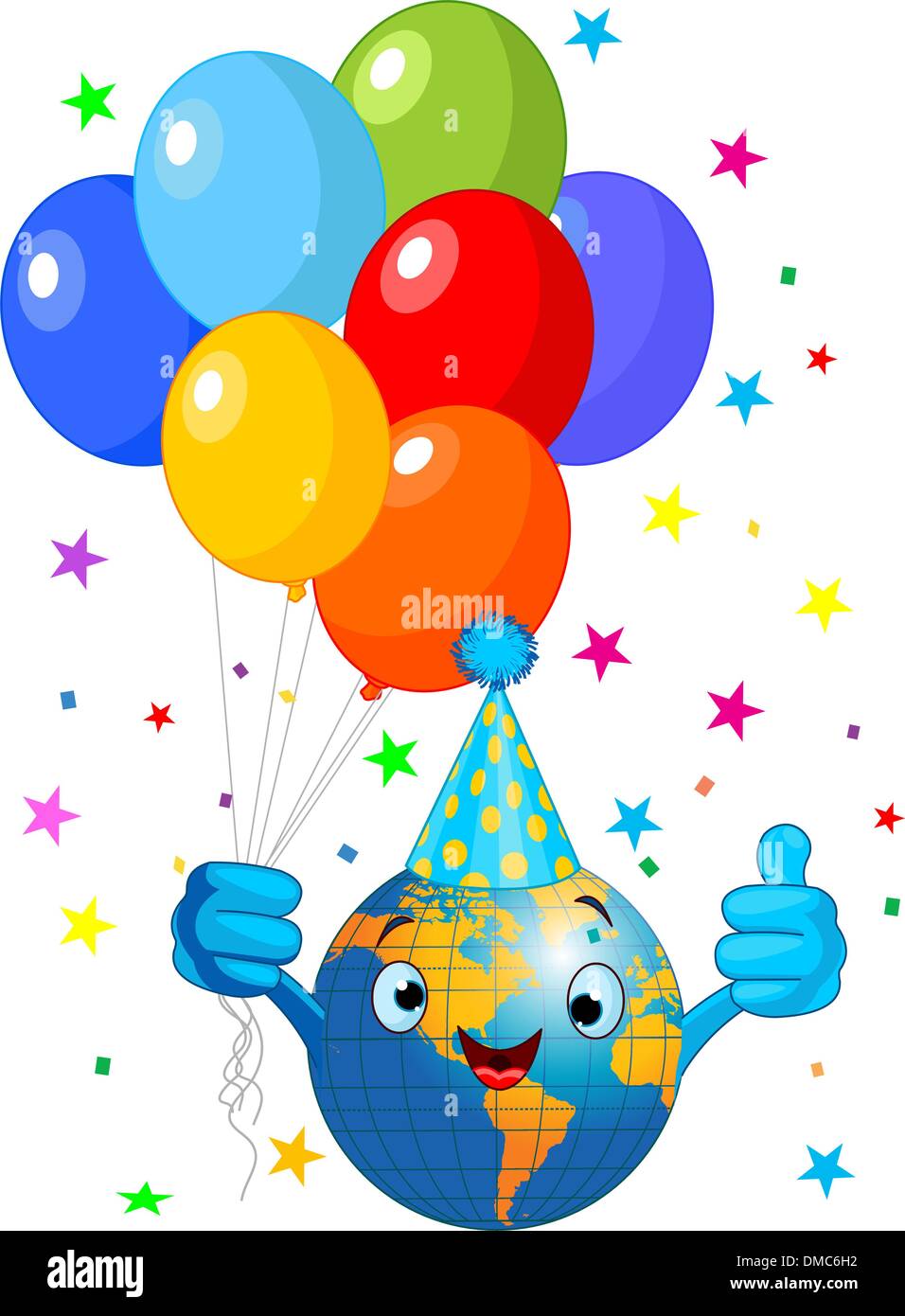 Happy cute earth Stock Vector Images - Alamy