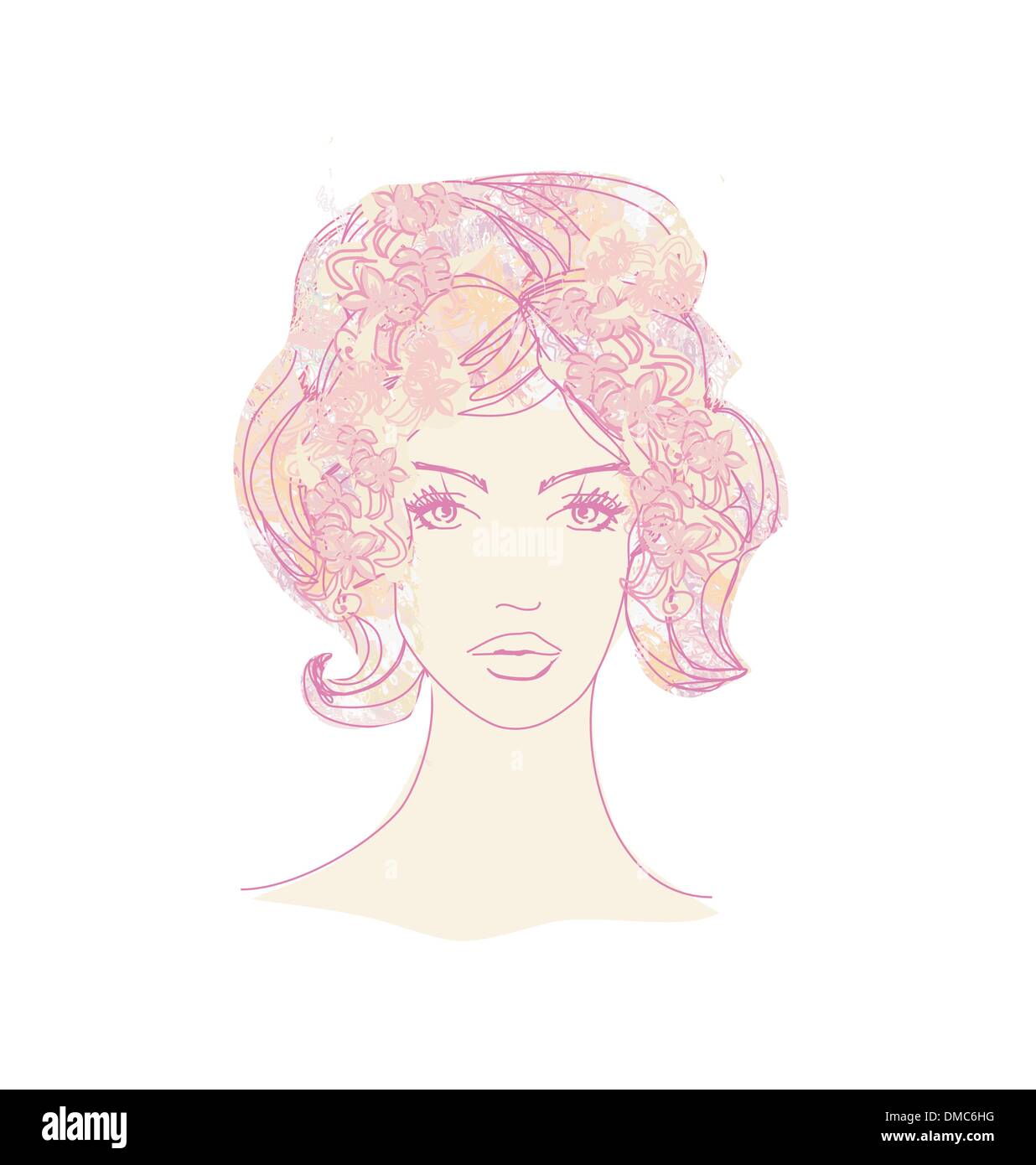 Abstract Beautiful Woman doodle Portrait Stock Vector Image & Art - Alamy