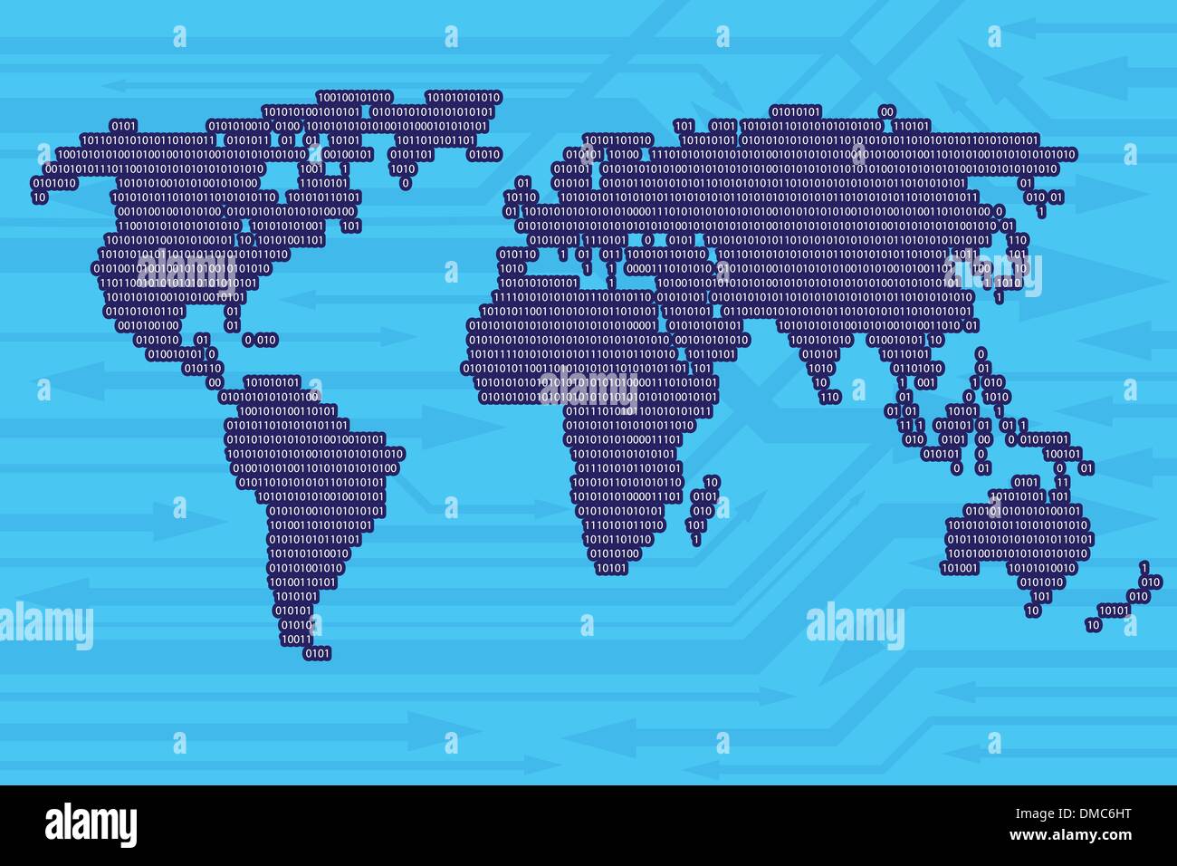 Digital World Map Stock Vector Image & Art - Alamy