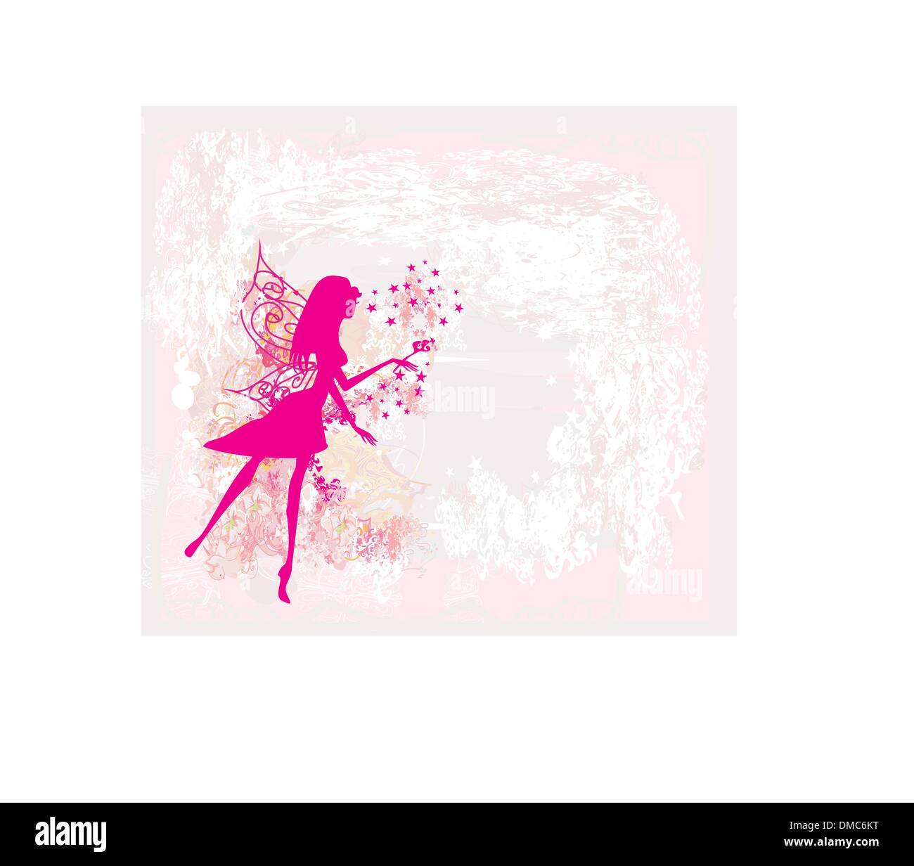 floral background with a beautiful fairy Stock Vector Image & Art - Alamy
