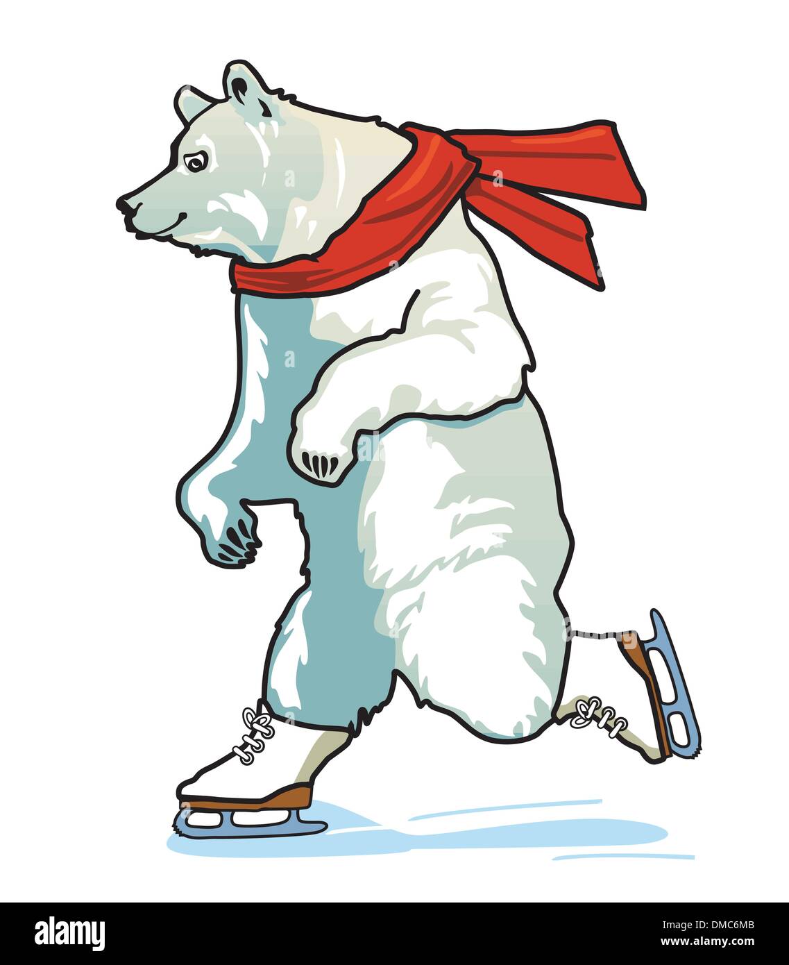 Running Skating Polar Bear Stock Vector Image & Art - Alamy
