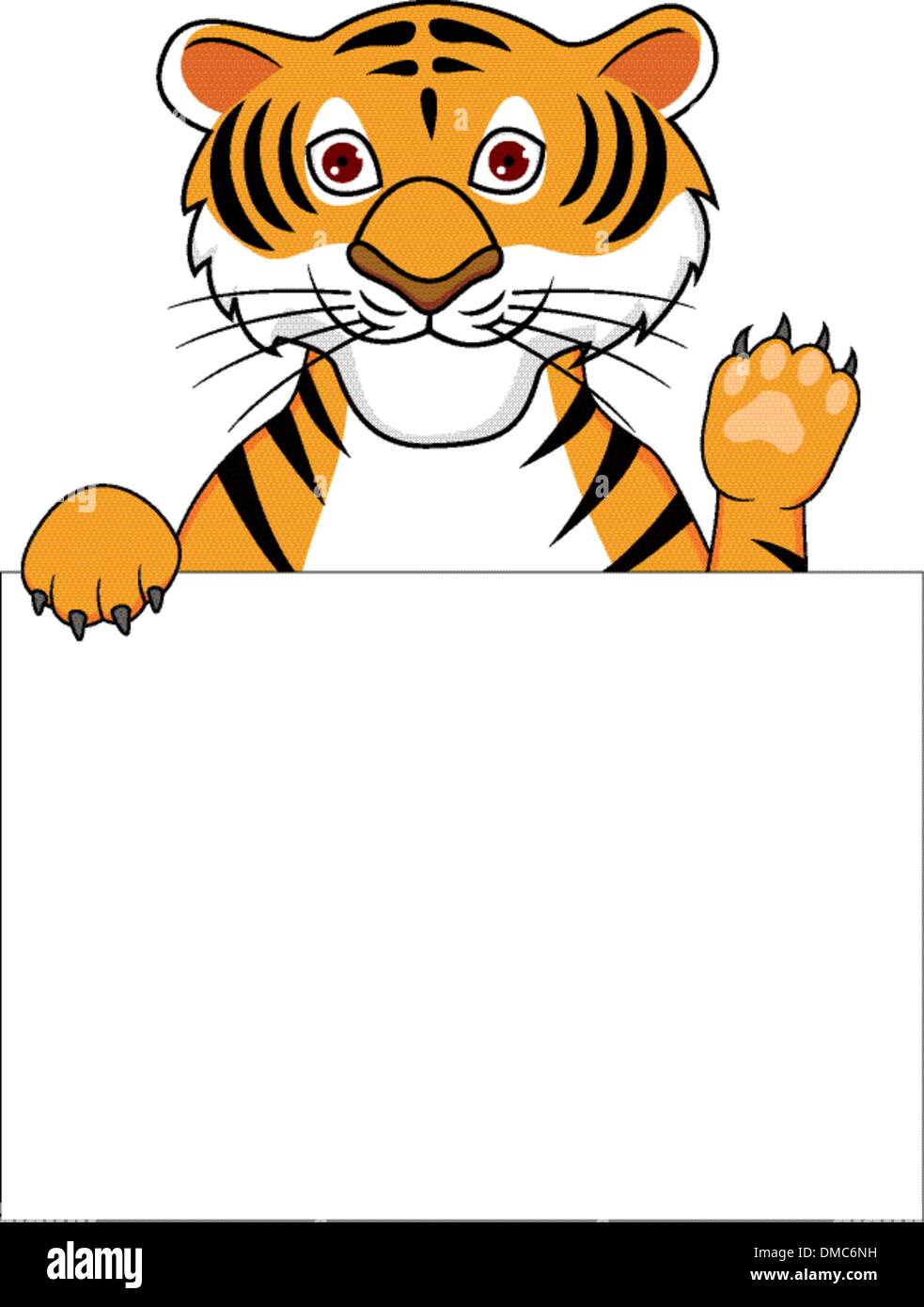 Tiger cartoon blank sign hi-res stock photography and images - Alamy