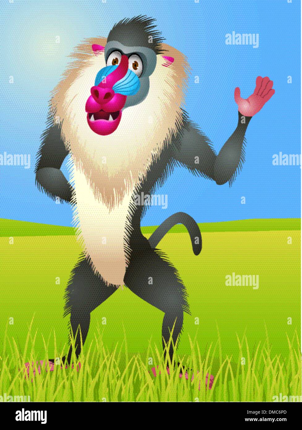 Drawing illustration art baboon hi-res stock photography and images - Alamy