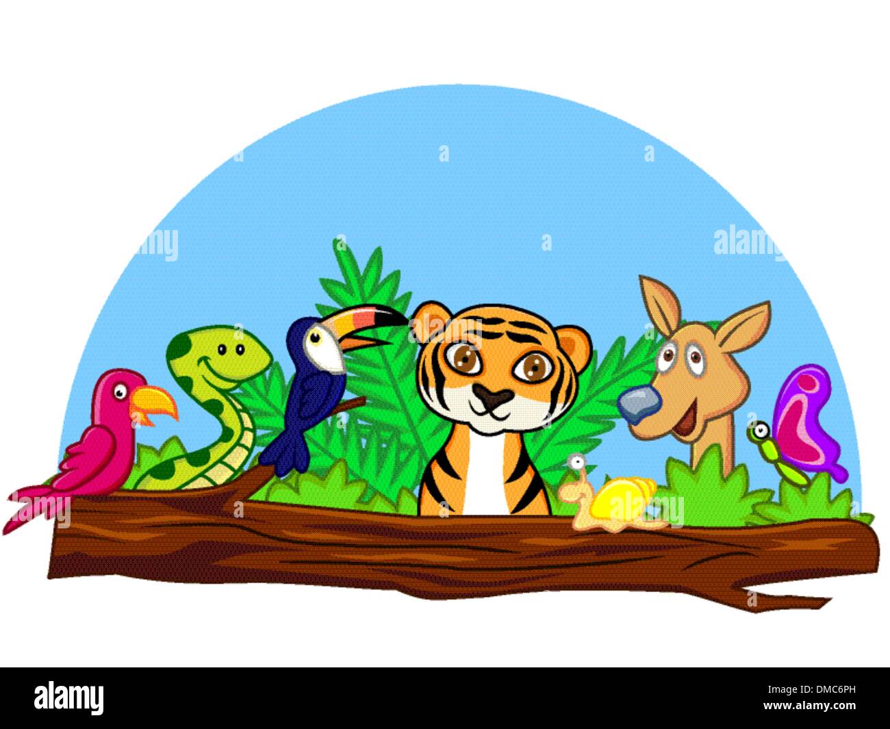 Tiger forest tree cartoon Cut Out Stock Images & Pictures - Alamy