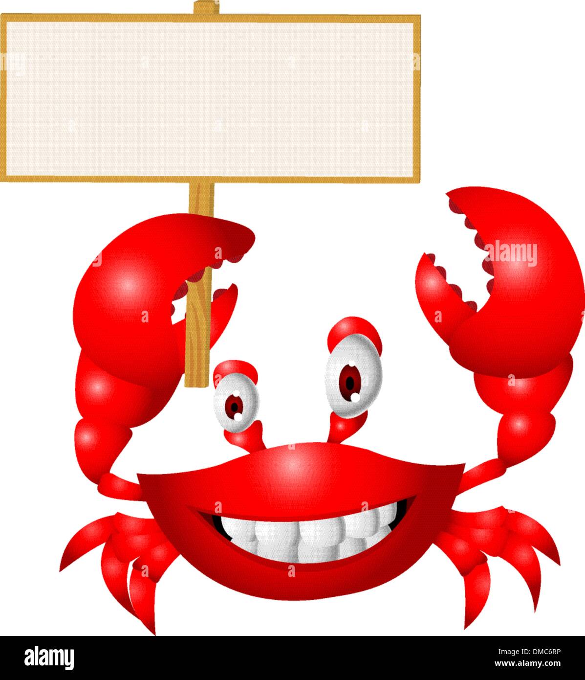 Crab with blank sign Stock Vector Image & Art - Alamy