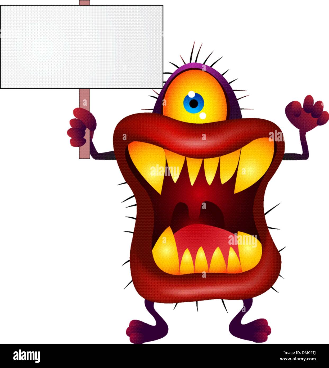 Monster with blank sign Stock Vector Image & Art - Alamy