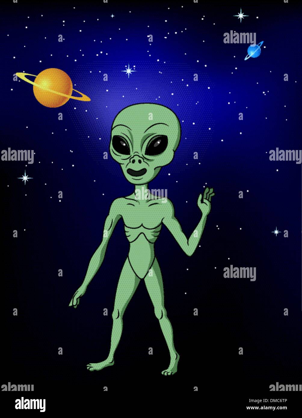 Little green man alien cartoon hi-res stock photography and images - Alamy