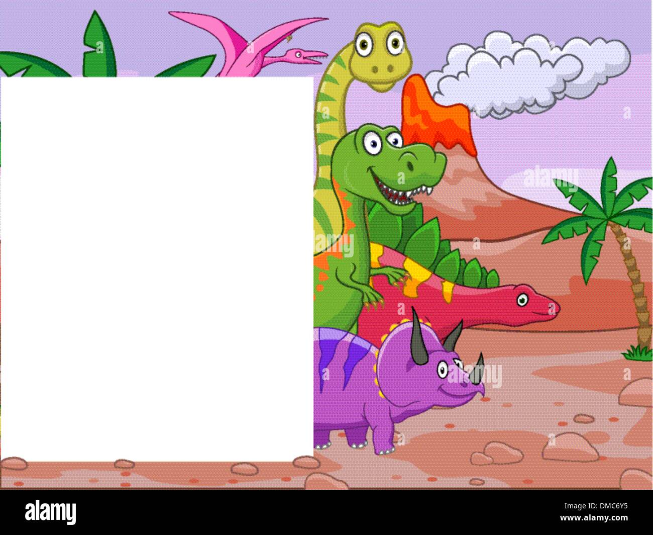 Dinosaur cartoon with blank sign Stock Vector Image & Art - Alamy