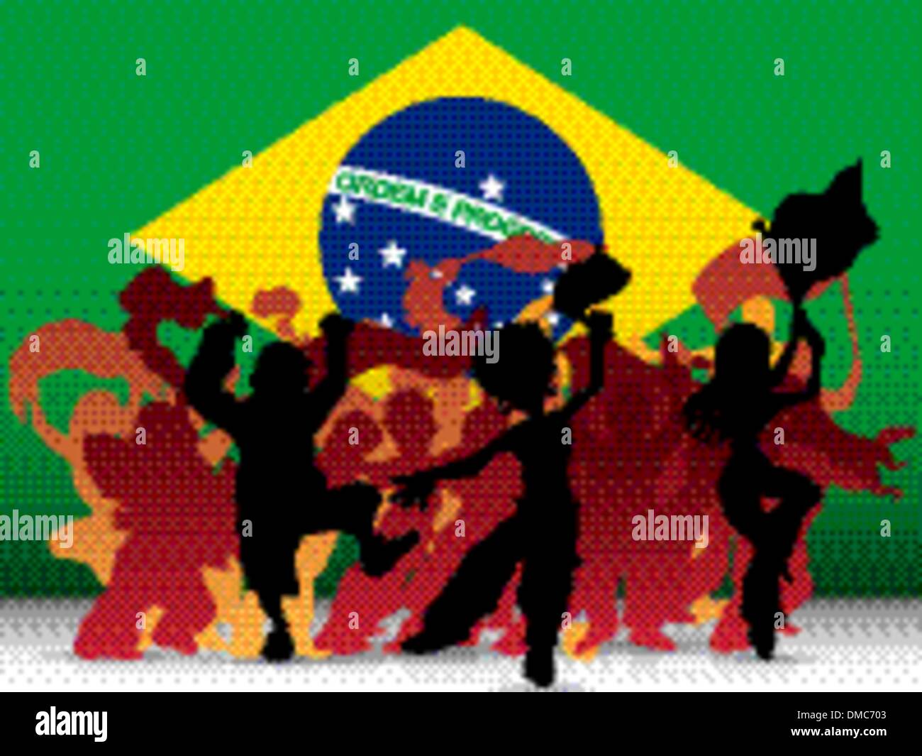 Brazilian football crowd Stock Vector Images - Alamy