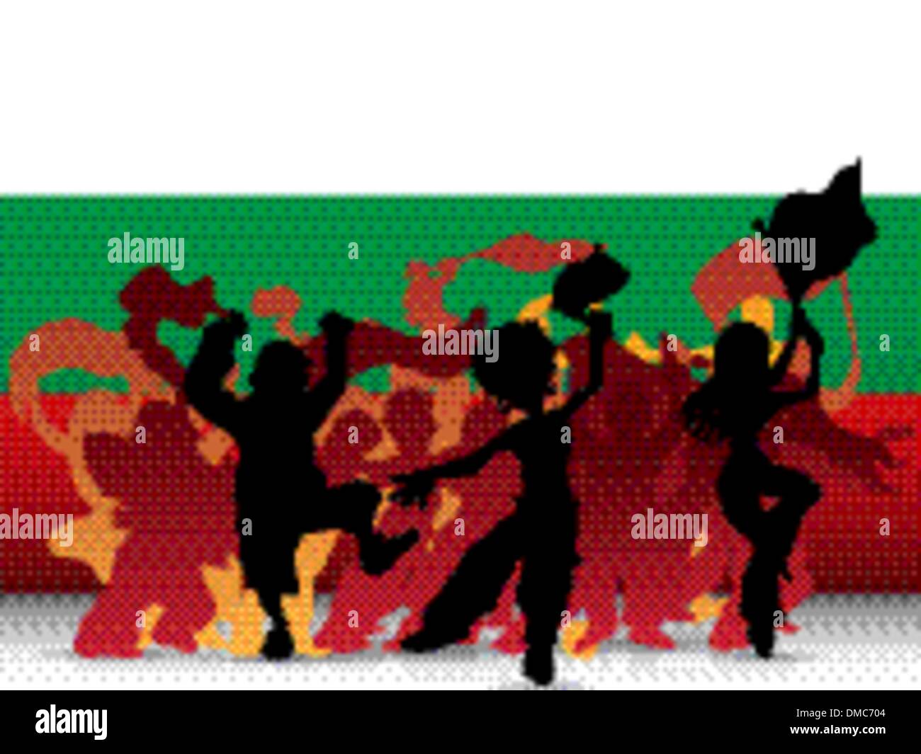 Bulgaria Sport Fan Crowd with Flag Stock Vector Image & Art - Alamy