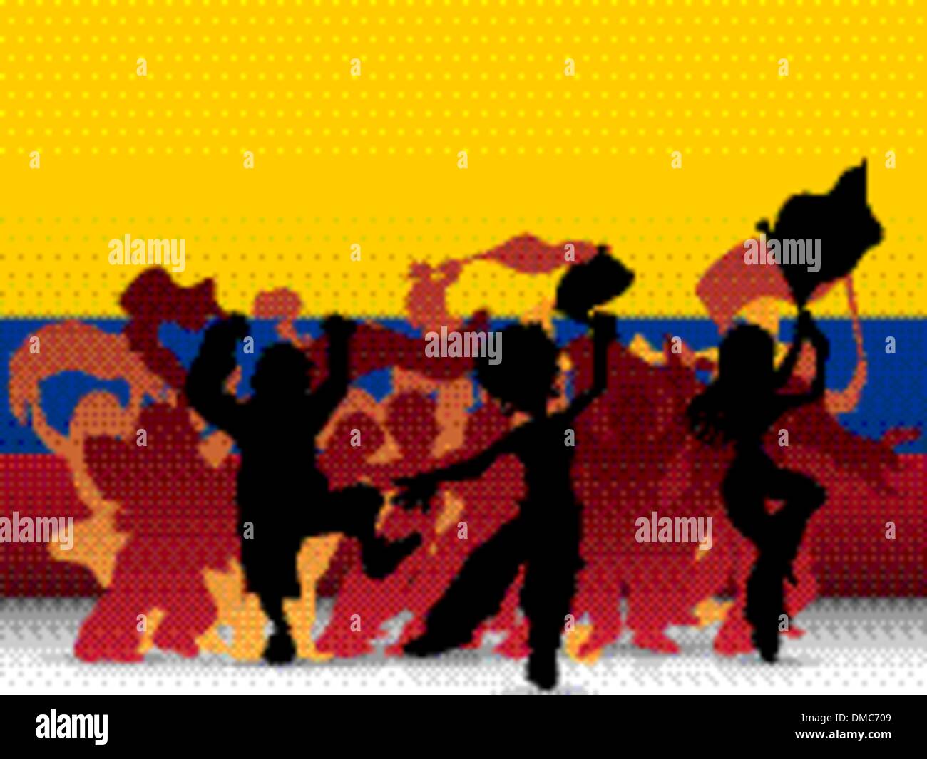 Colombia flag silhouette Stock Vector Images - Alamy