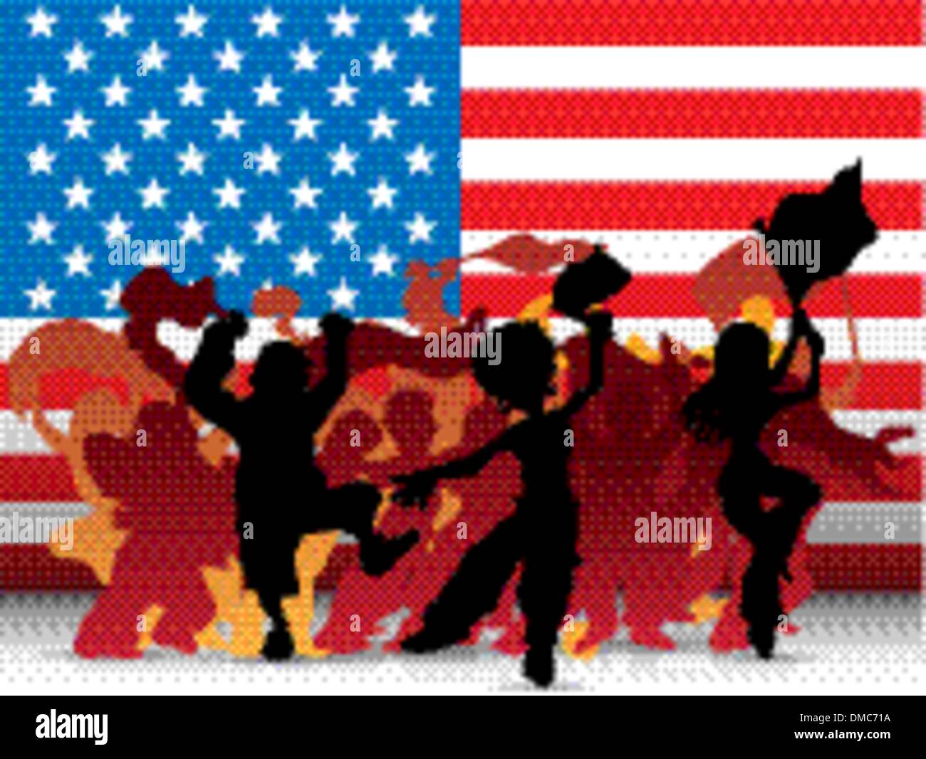 USA Sport Fan Crowd with Flag Stock Vector Image & Art - Alamy