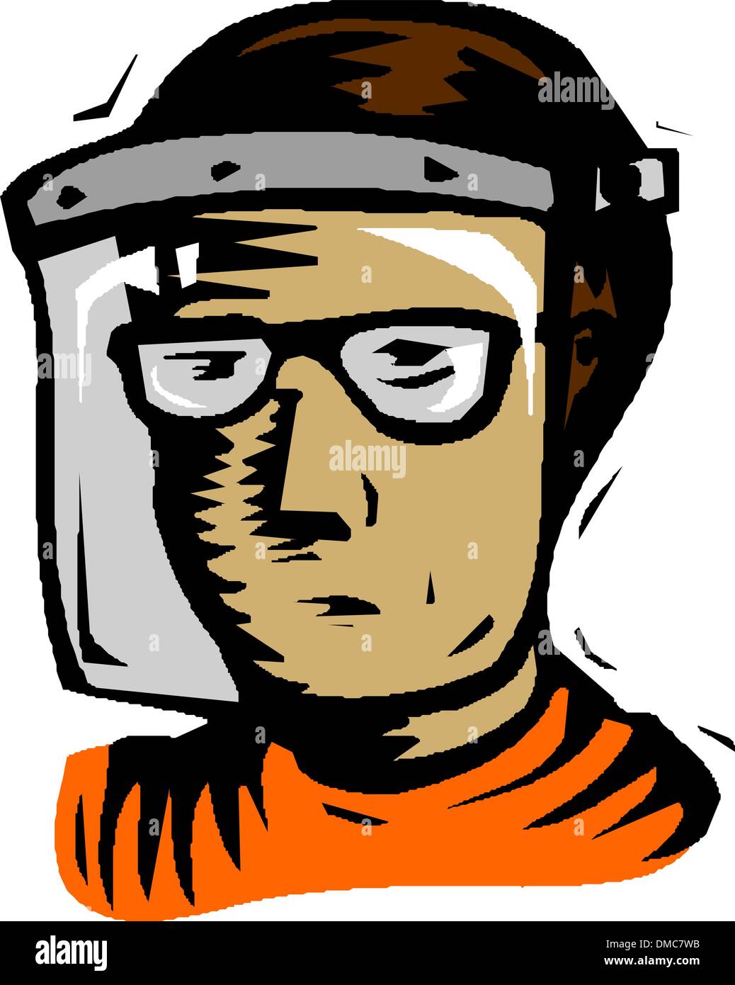 Worker Wearing Safety Glasses Stock Vector Image And Art Alamy