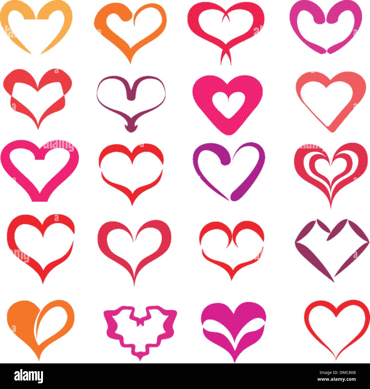 Colorful hearts symbols on Stock Vector Images - Alamy