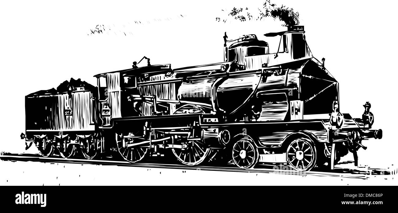 The old steam locomotive Stock Vector Image & Art - Alamy