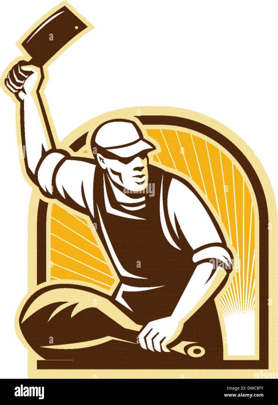 Retro vector meat illustration Stock Vector Images - Alamy