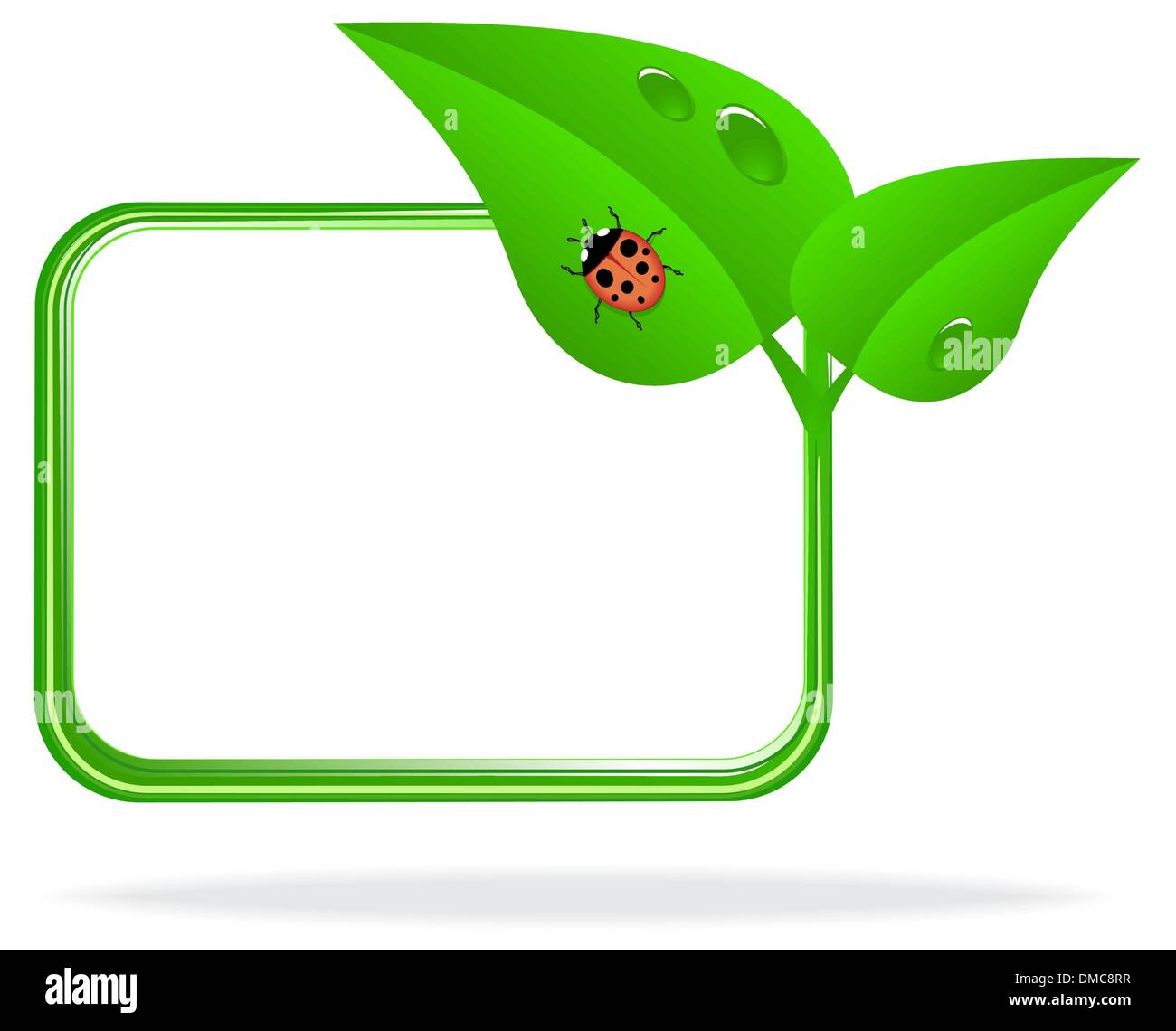 ladybug on green leaf Stock Vector Image & Art - Alamy