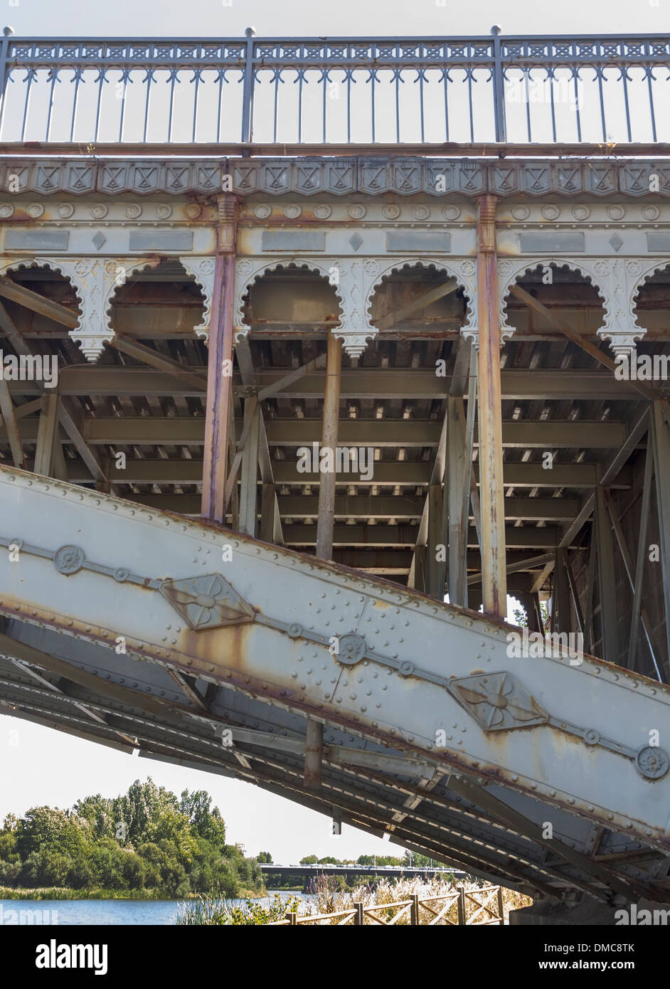 details of old bridge of iron very decorated with rivets Stock Photo ...