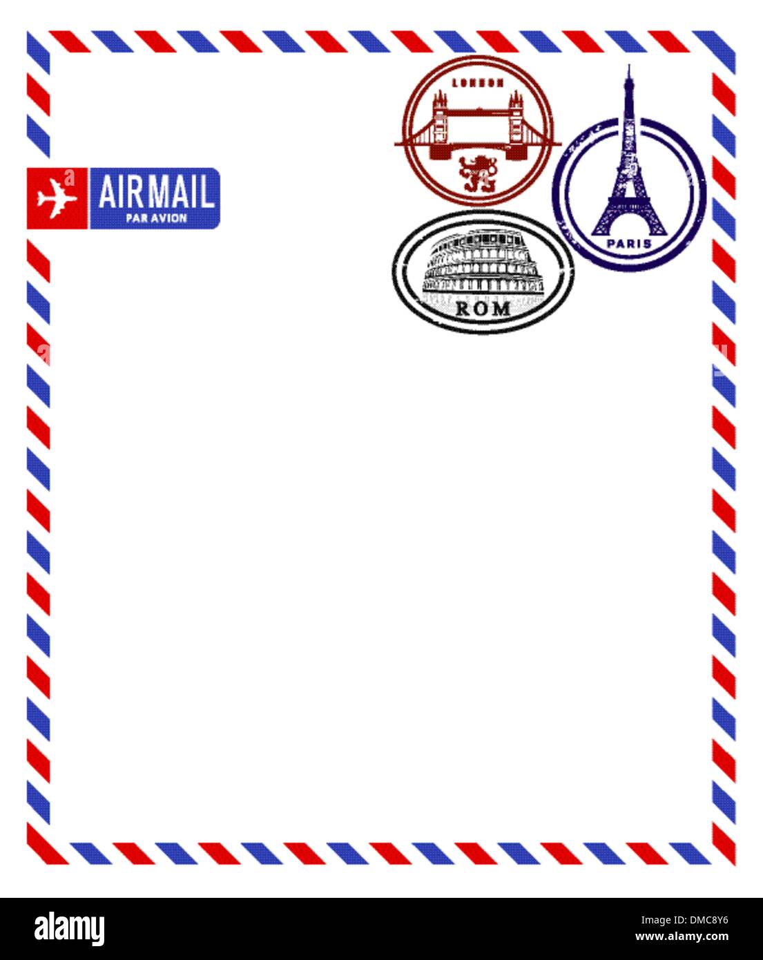 Air mail stamps Stock Vector Images - Alamy