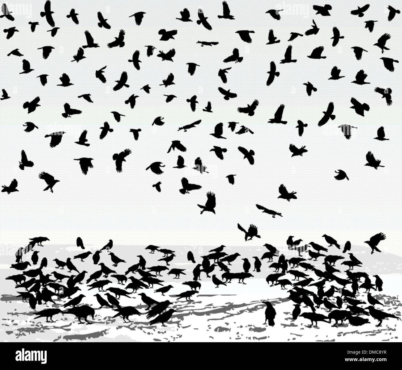 Flock of crows Stock Vector Images - Alamy