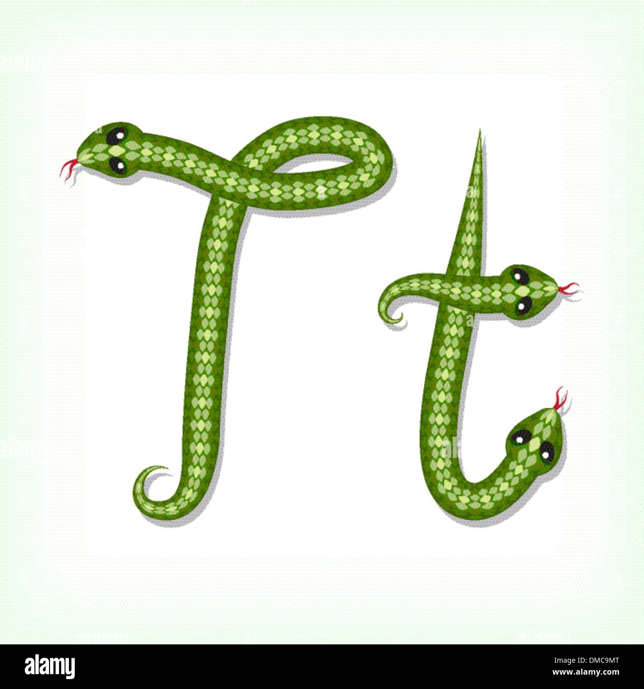 Snake font. Letter T Stock Vector Image & Art - Alamy