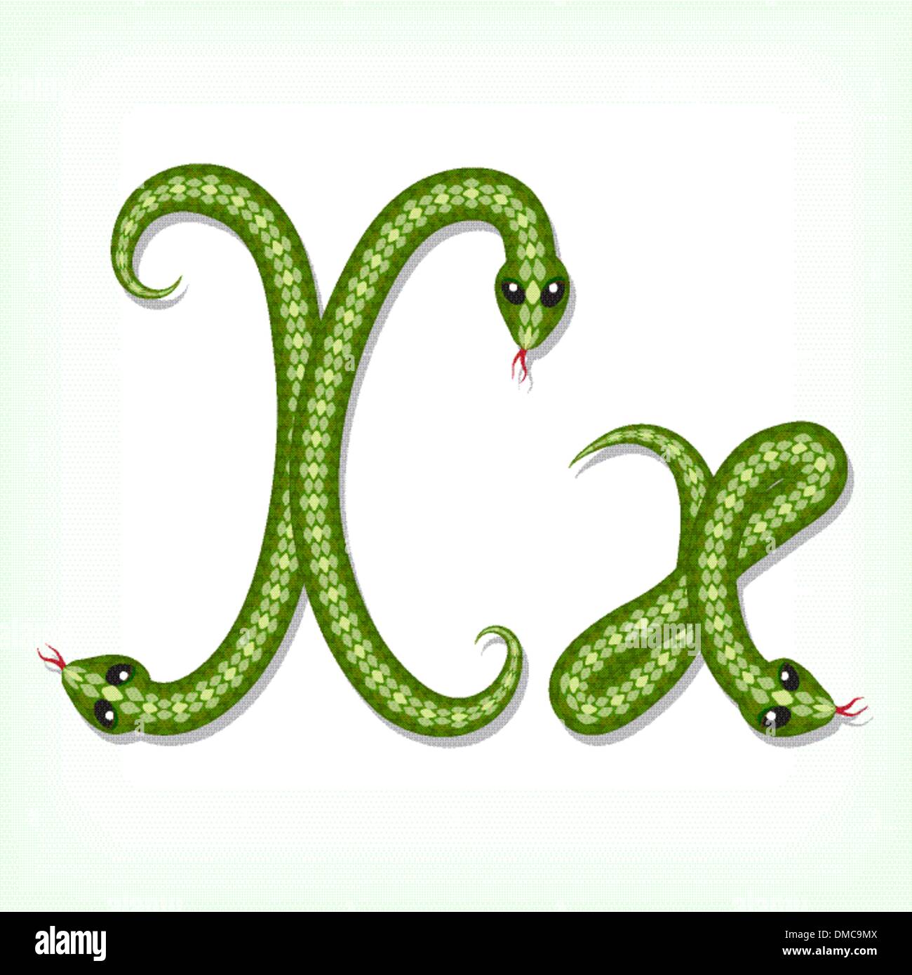 Snake font. Letter X Stock Vector Image & Art - Alamy