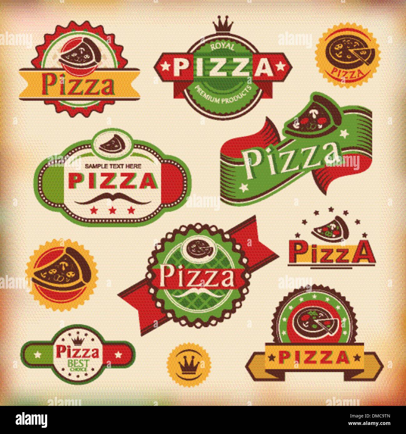 Pizza vintage stamp vector Stock Vector Images - Alamy