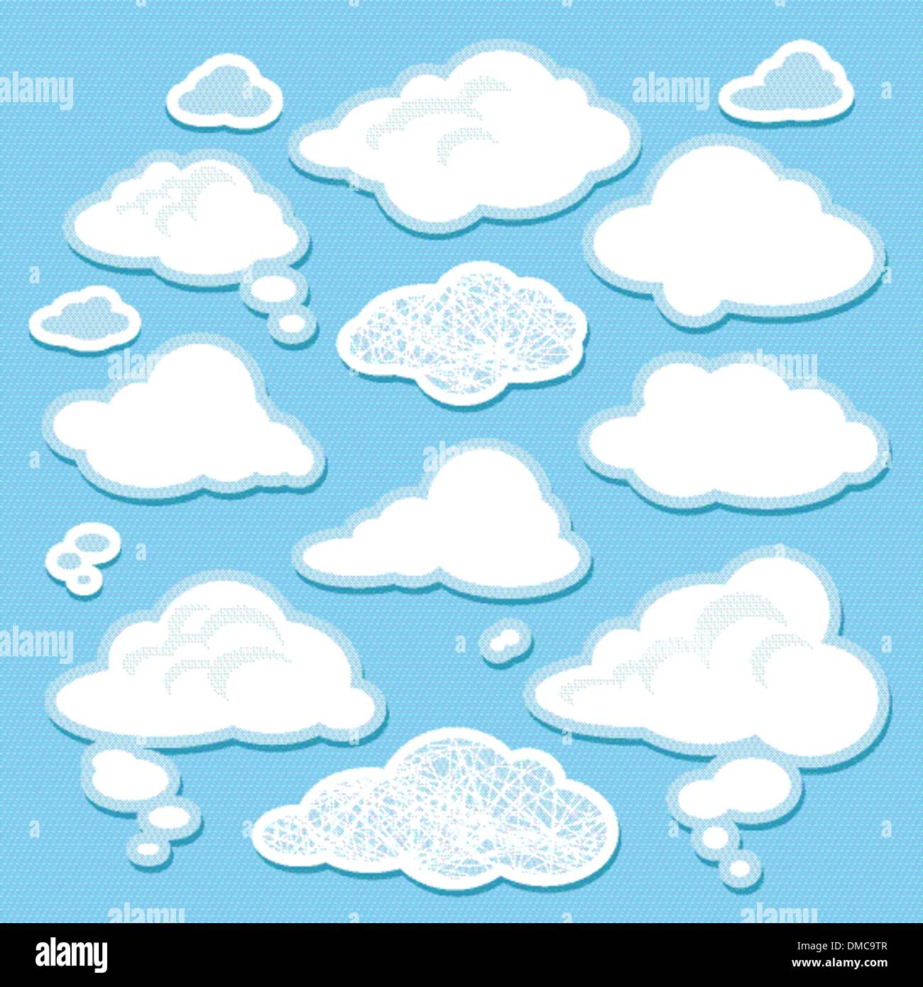 vector set of cartoon clouds Stock Vector Image & Art - Alamy