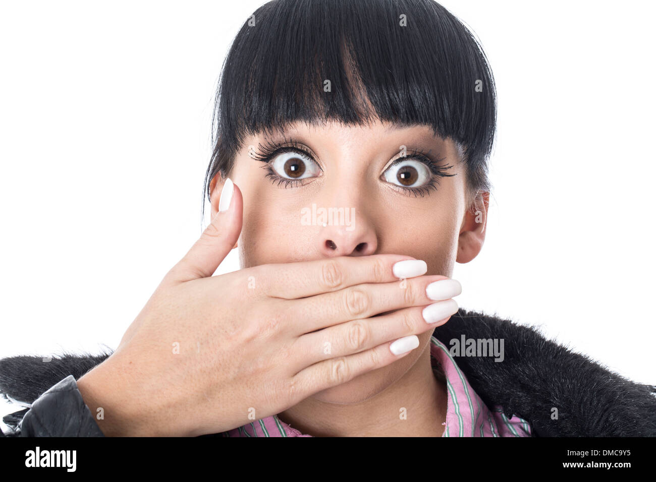 Shocked Embarrassed Young Woman Stock Photo - Alamy
