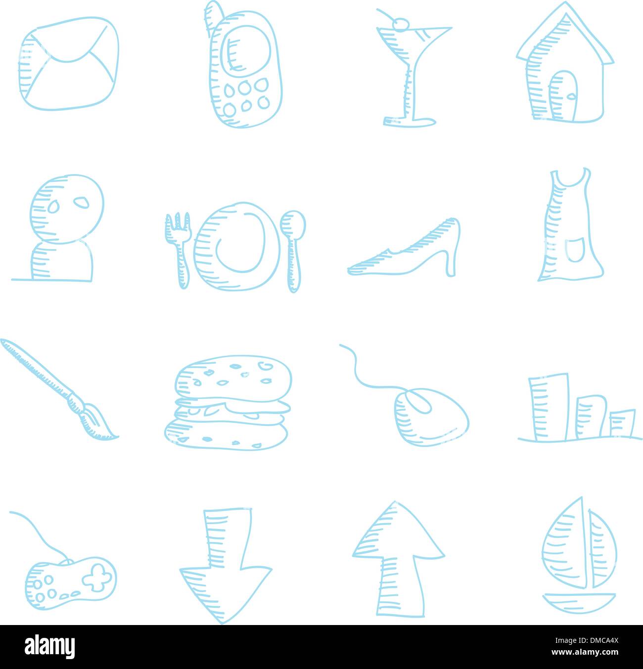 cartoon doodles web icons Stock Vector Image & Art - Alamy