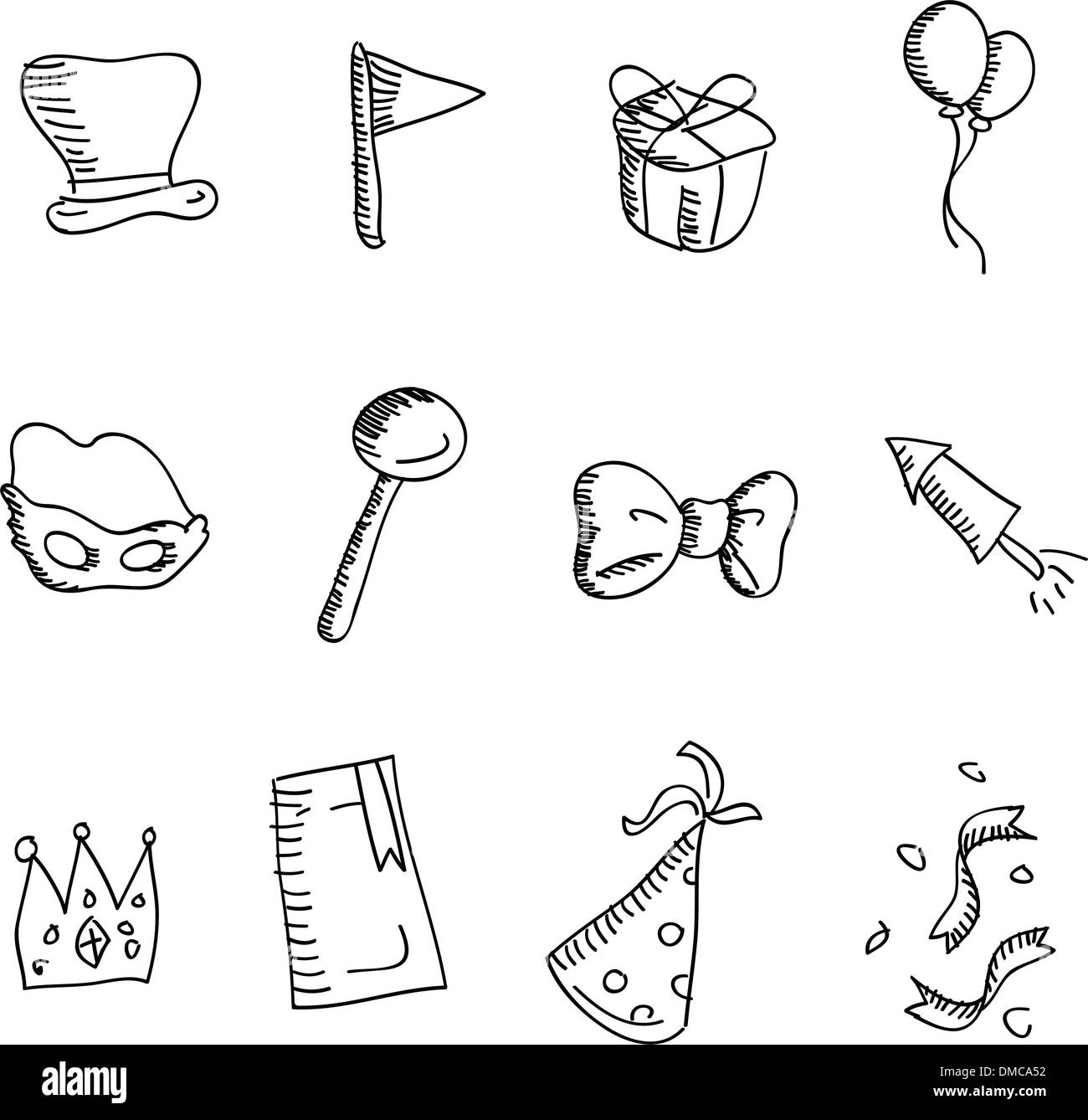 Party icons Black and White Stock Photos & Images - Alamy