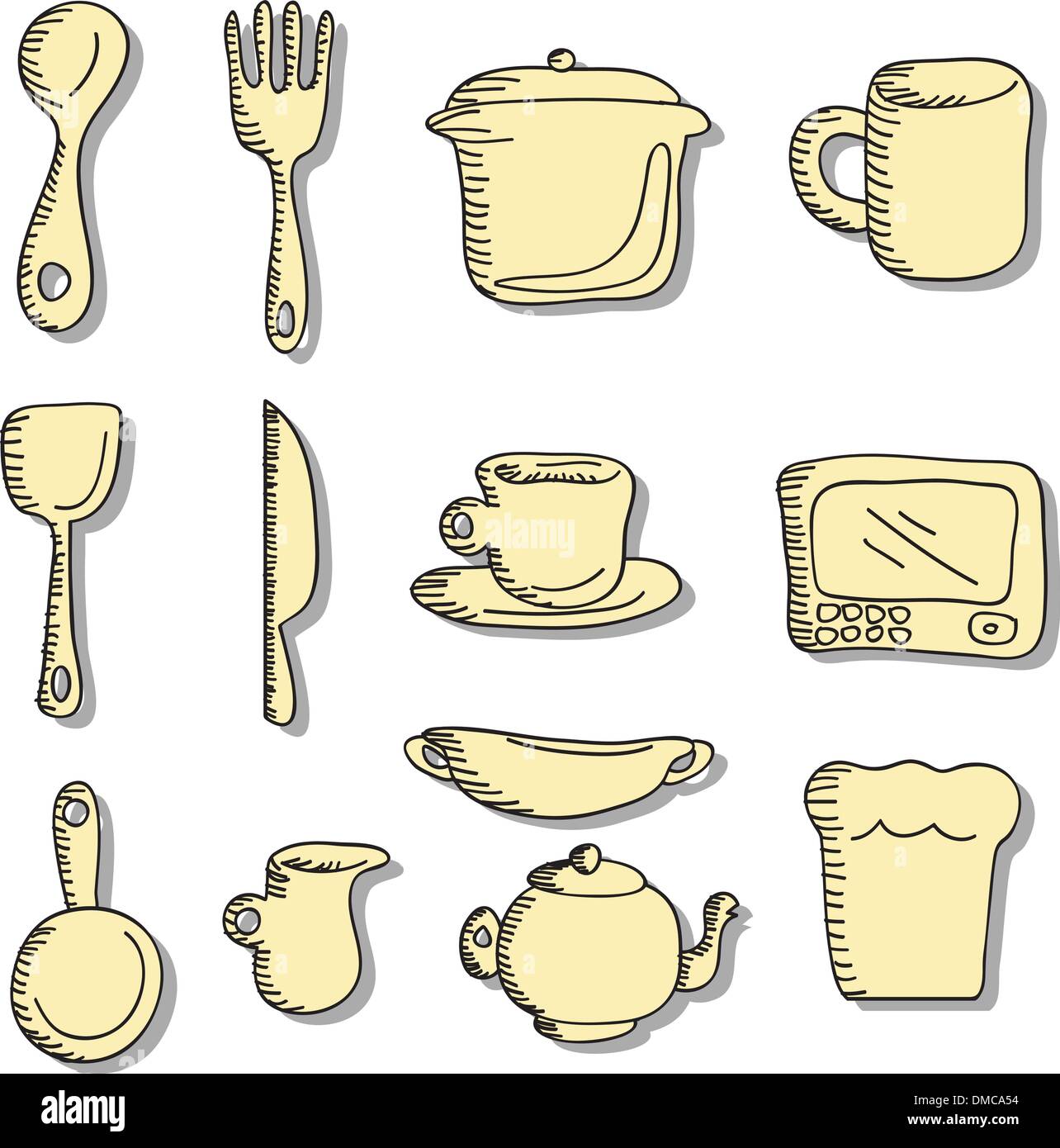 Birthday doodle icons cartoon Stock Vector Images - Alamy