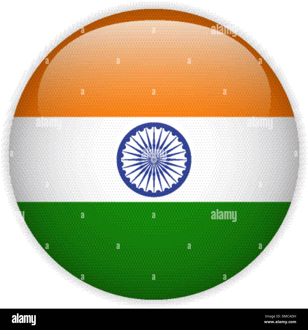 India Flag Glossy Button Stock Vector Image & Art - Alamy