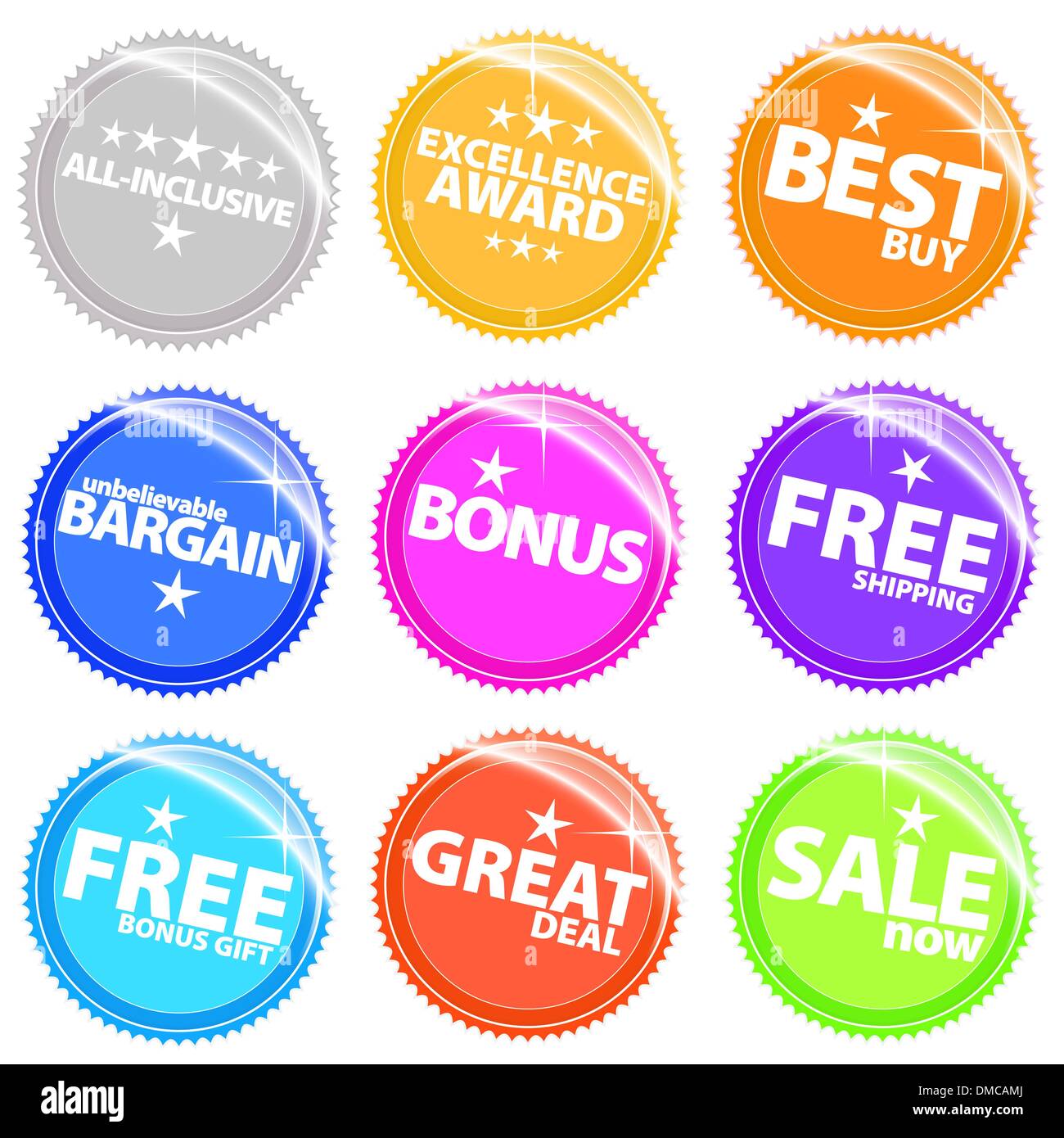 Shiny web stickers and tags with text Stock Vector Image & Art - Alamy