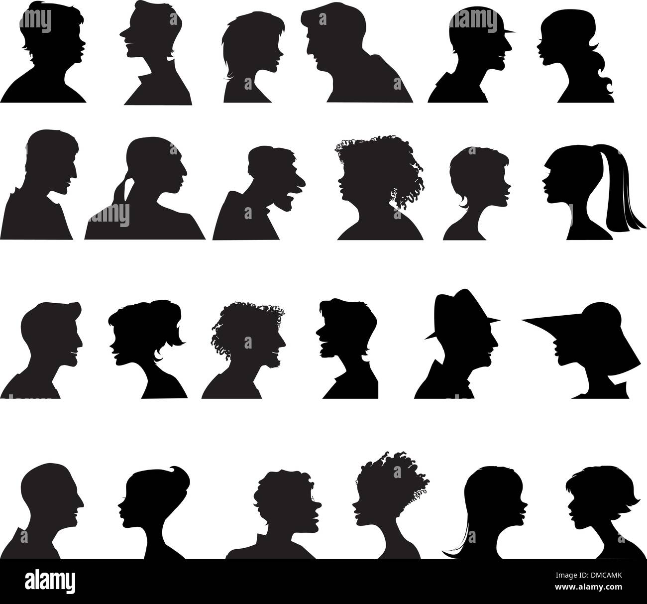 Face profiles Stock Vector Images - Alamy