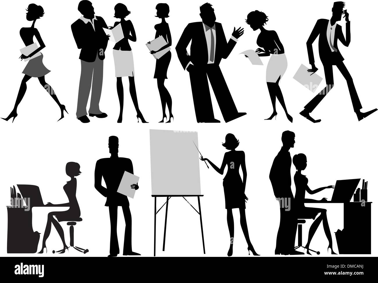 Office workers silhouettes Stock Vector Image & Art - Alamy