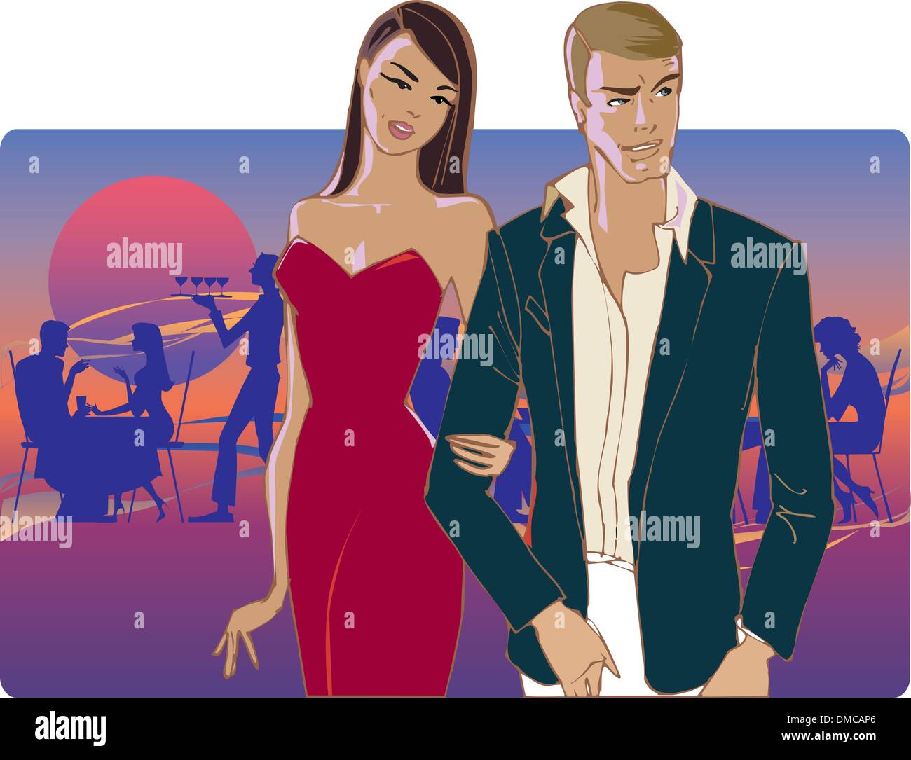 Woman women female dining eating out Stock Vector Images - Alamy