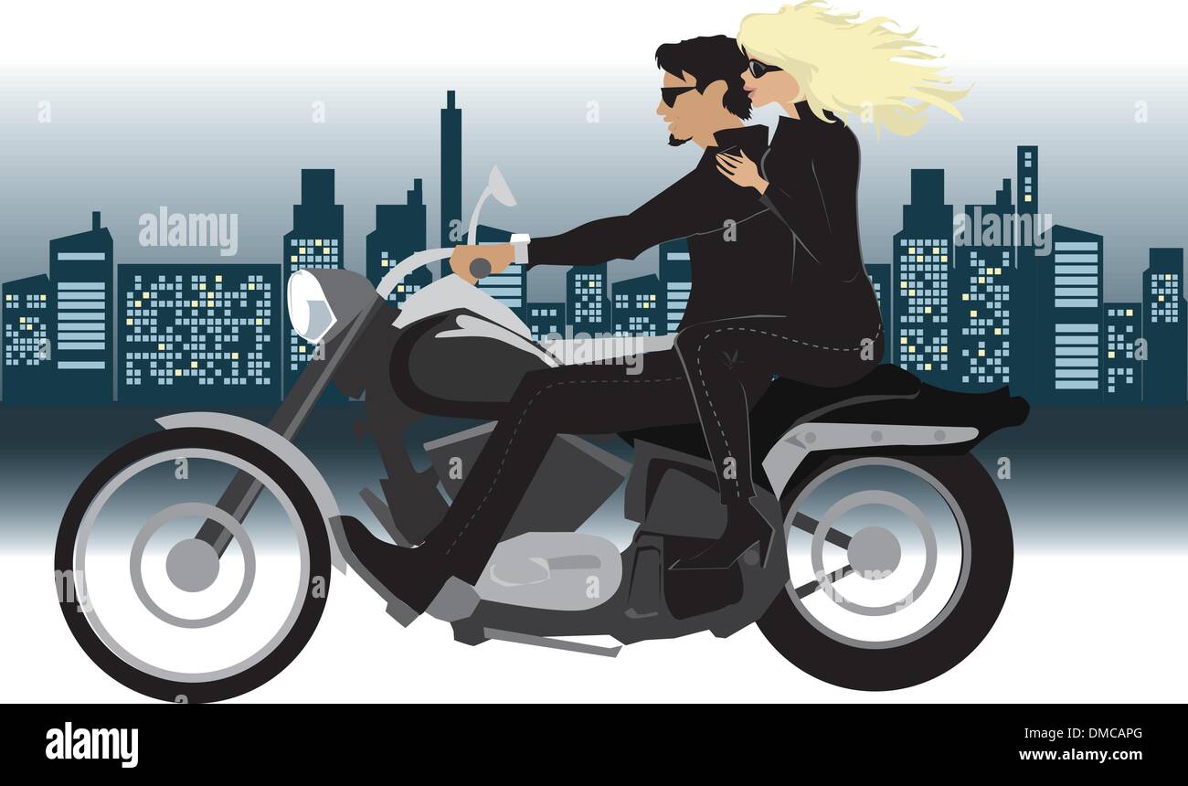 Couple on motorcycle Stock Vector Image & Art - Alamy