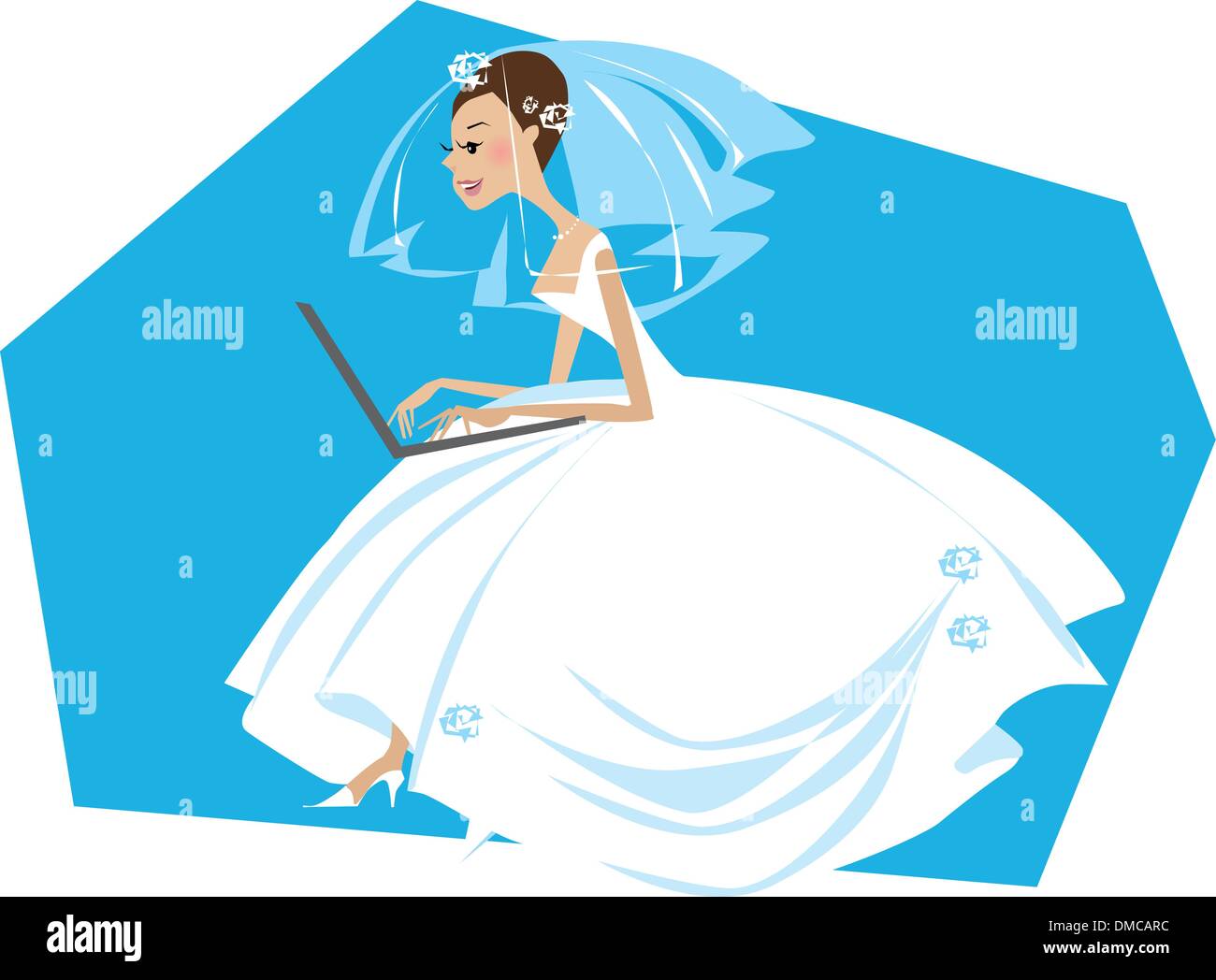 Checking wedding dress Stock Vector Images - Alamy