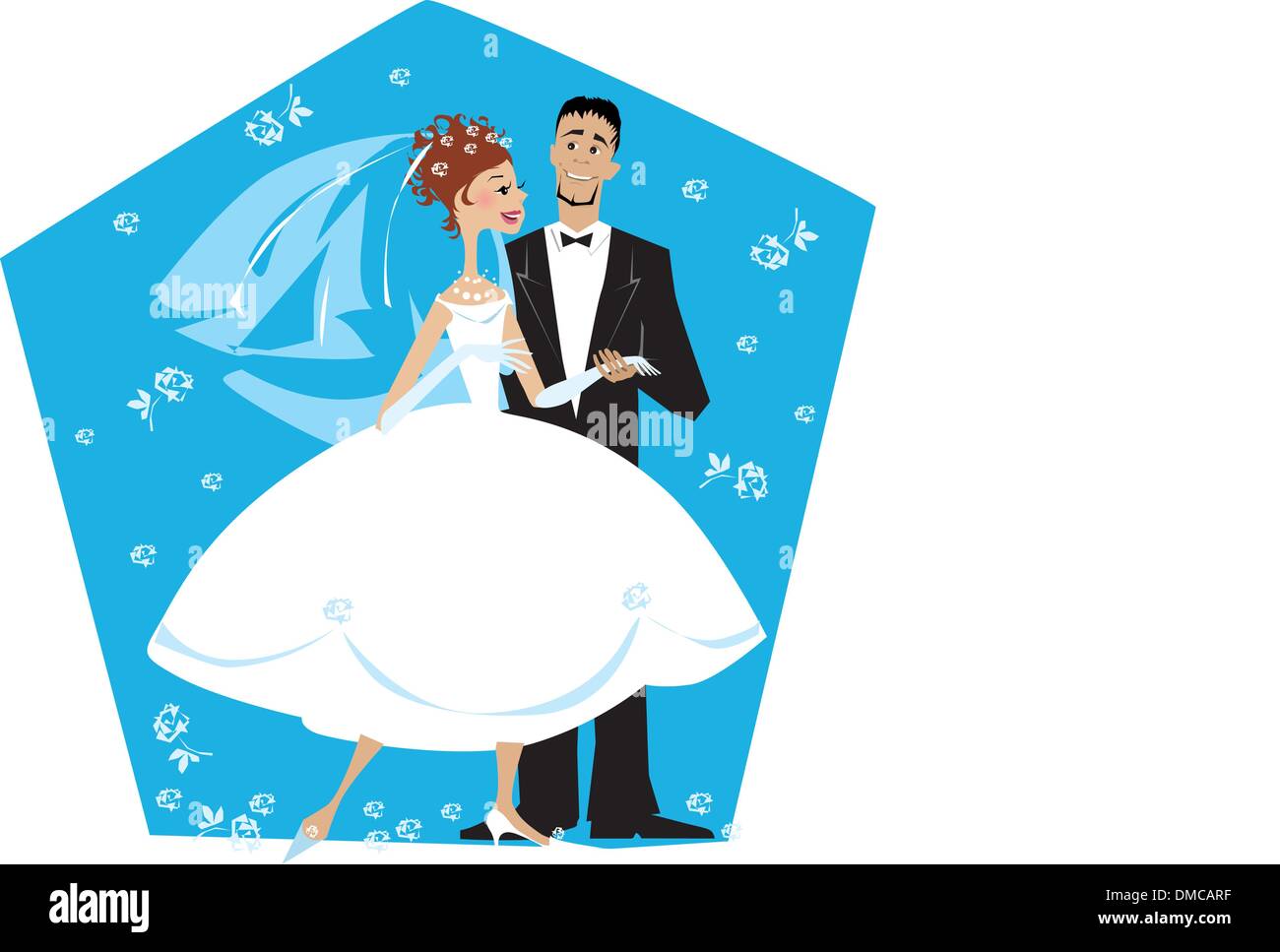 Newlyweds married man woman Stock Vector Images - Alamy